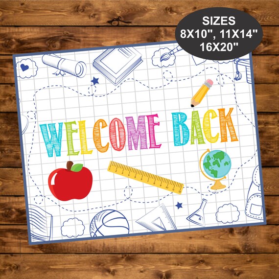 Welcome Back Classroom Sign, Instant Download, Back to School Printable ...