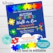 Autism Awareness Walk or Run Fundraiser Event Flyer PTO/ PTA - Etsy