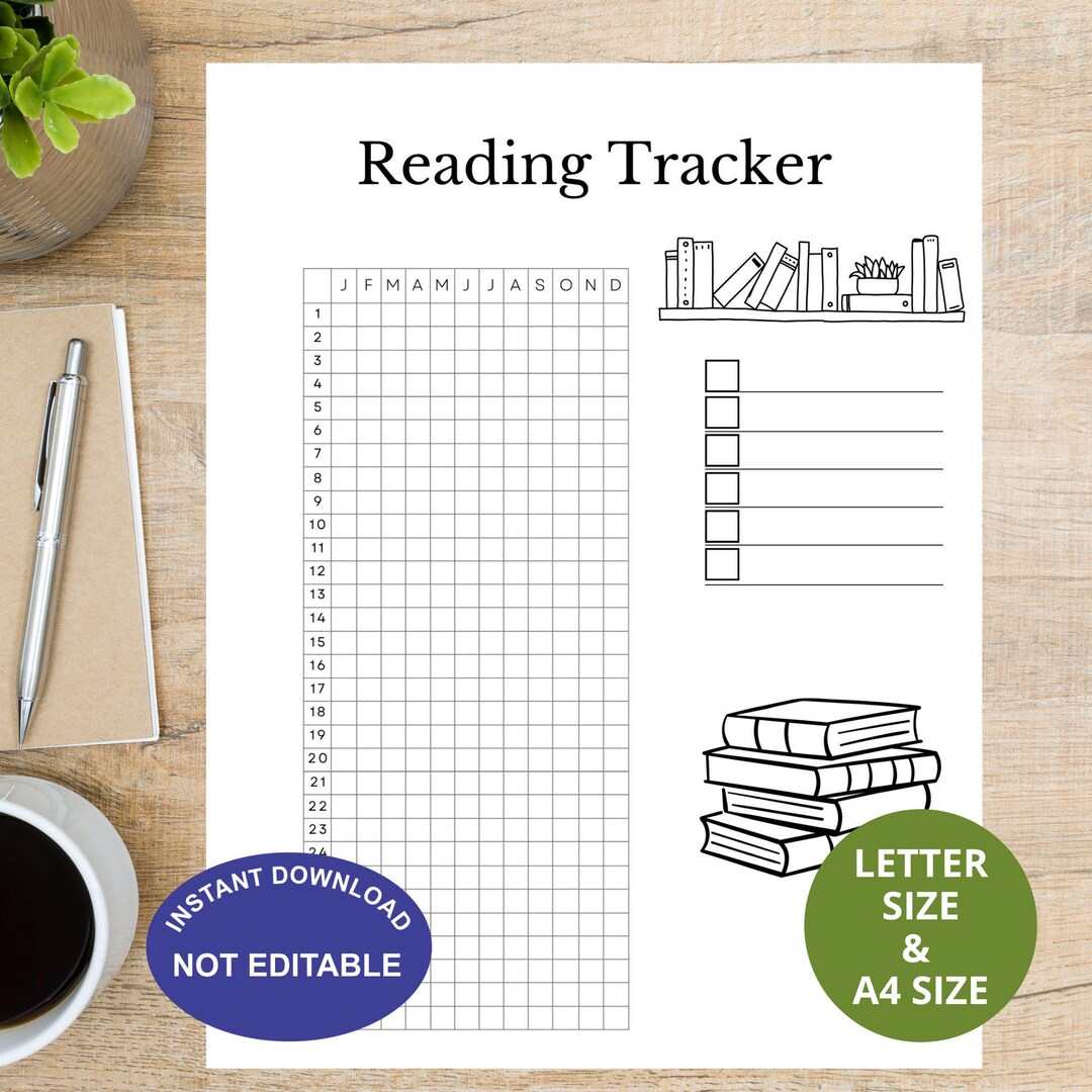 Reading Log | Reading Tracker | Printable Planner Page | Book Journal ...