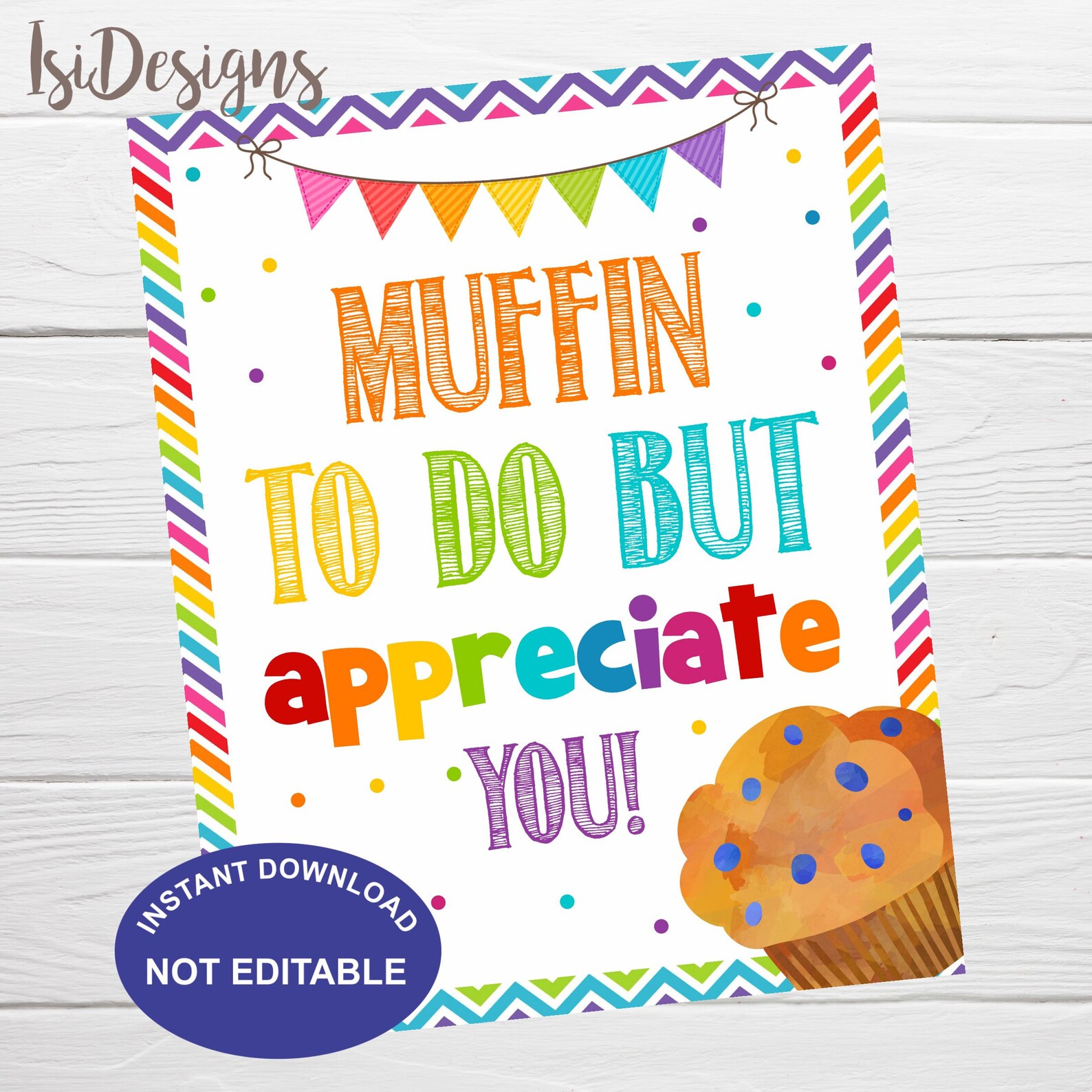 Muffin to Do but Appreciate You Sign, Teacher and Staff School PTO/PTA ...