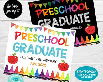 EDITABLE DATE Preschool Graduation Photo Prop, Last Day End of School ...