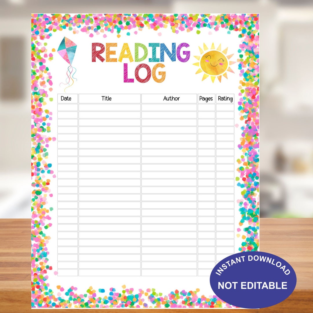 Kids Summer Reading Log - Printable Journal & Tracker - Instant ...