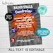 Basketball Fundraiser Editable Flyer, School Benefit Tournament Poster ...