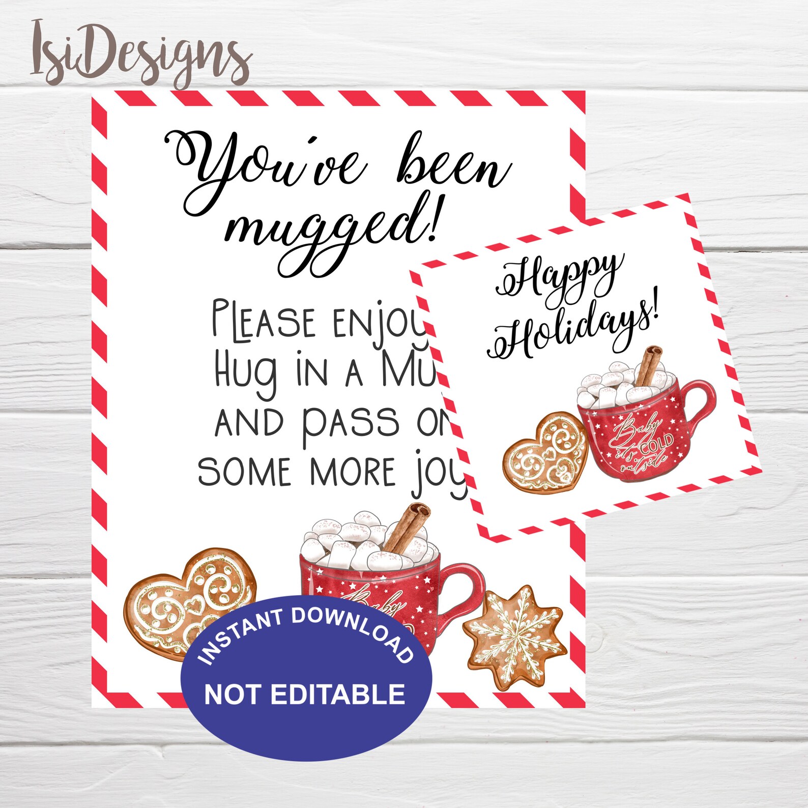You've Been Mugged Printable Christmas Set, Instant Download Printable ...