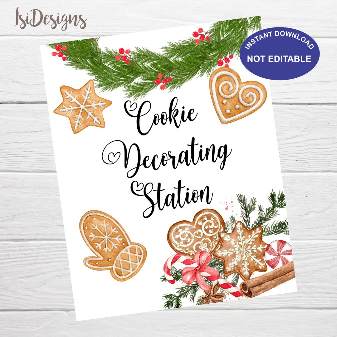 Cookie Decorating Station Sign Instant Download Christmas - Etsy