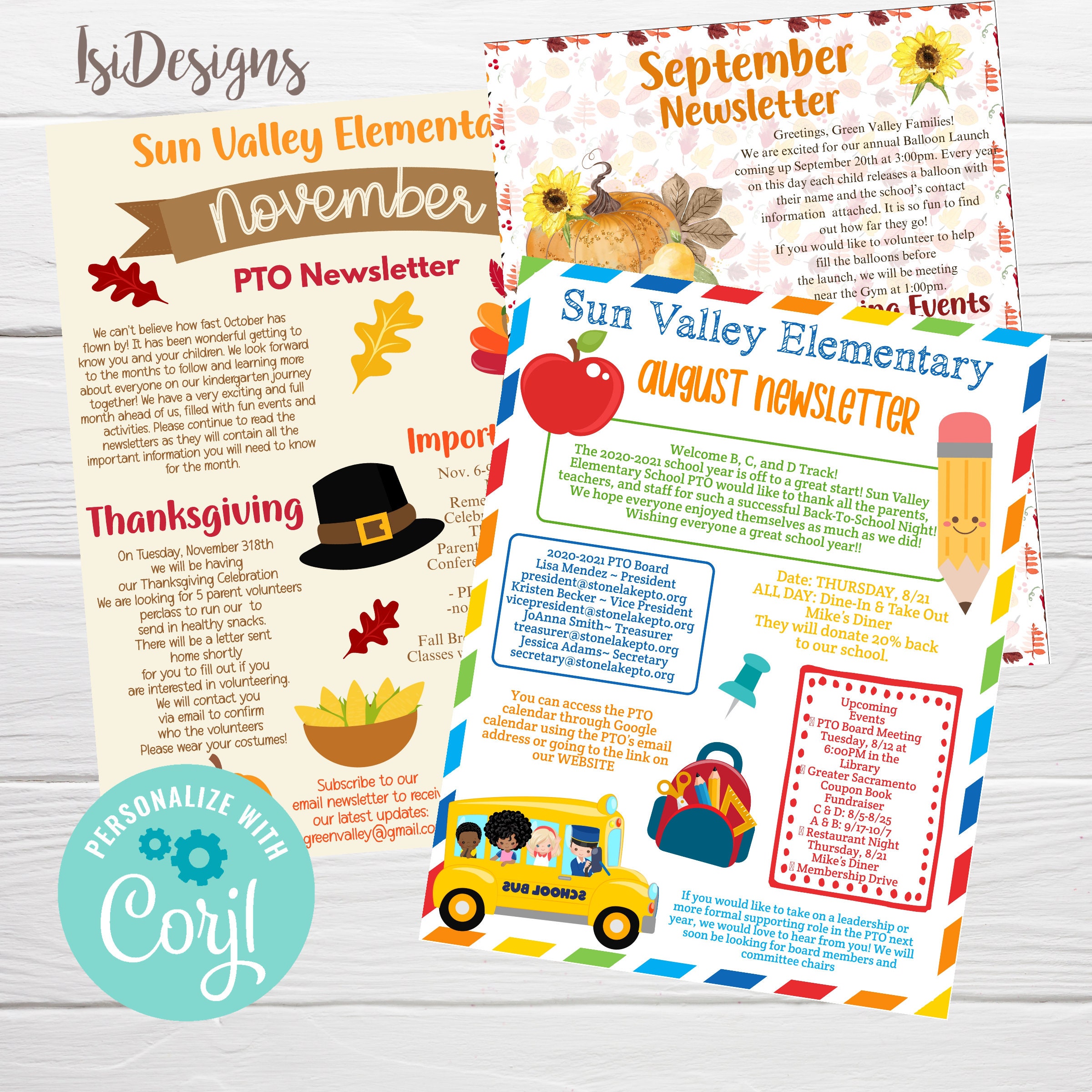 Editable Yearly PTO PTA Newsletter Bundle School Events | Etsy