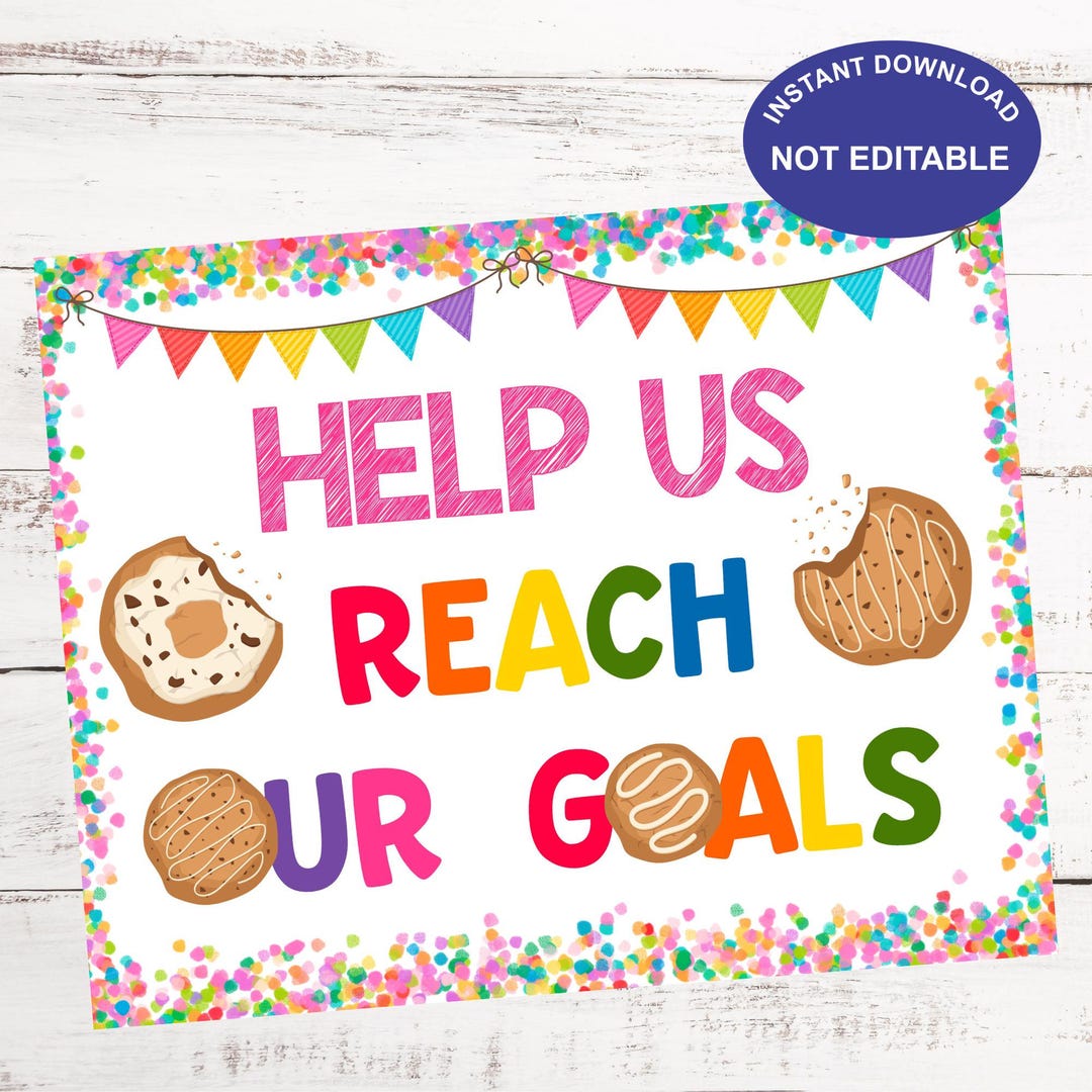 Printable Fundraiser Motivational Sign | Help Us Reach Our Goals ...