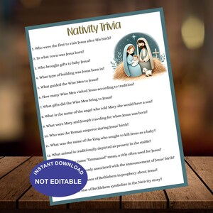 Christmas Nativity Trivia Game | Printable Activity for Family ...
