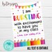 Bursting With Excitement to Have You in My Class Gift Tag, Back to ...