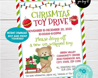 Winter Festival Editable Flyer Holiday PTA PTO Flyer Church | Etsy