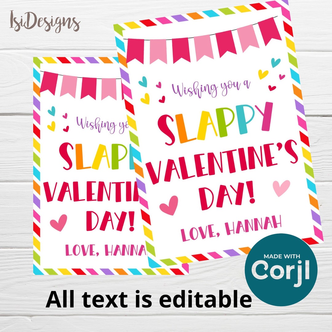 Editable Slappy Valentine's Day Gift Tags – Slap Bracelet Tags for ...