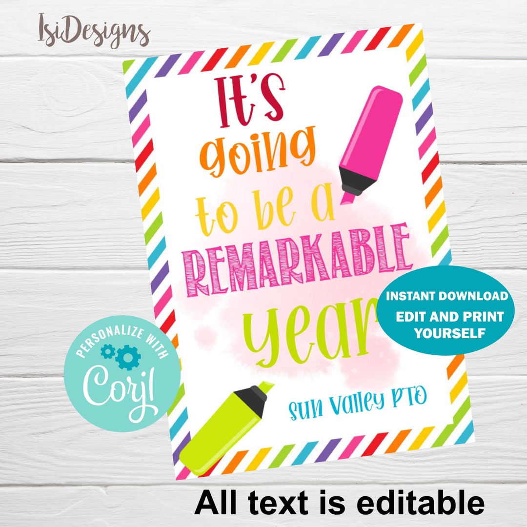 Back to School Gift Tags, Editable First Day of School Tags, Instant ...