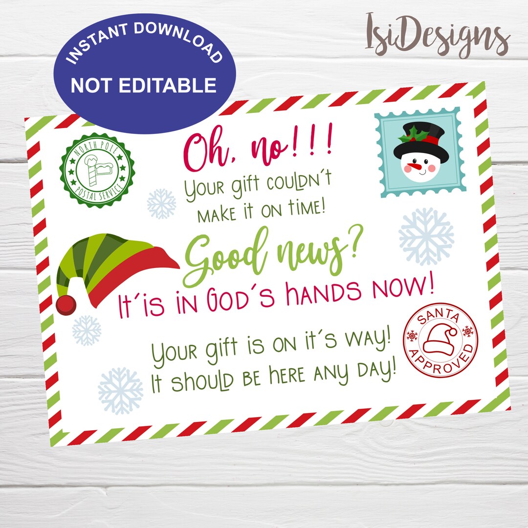 Gift is on It's Way Card, Instant Download, Printable Gift Certificate ...