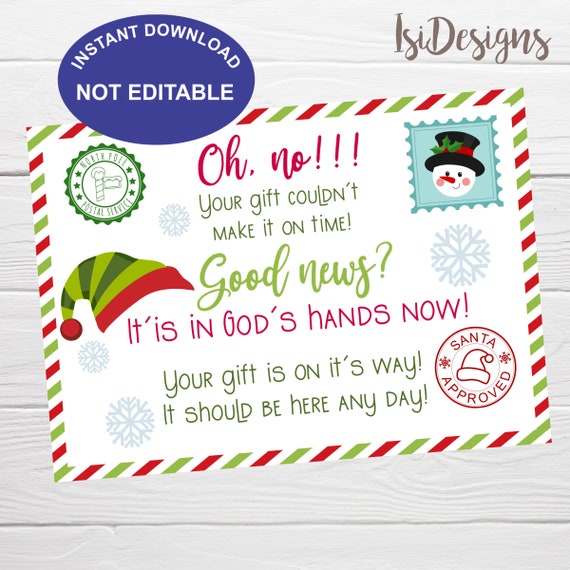 Gift is on it's way card, Instant Download, Printable Gift Certificate ...