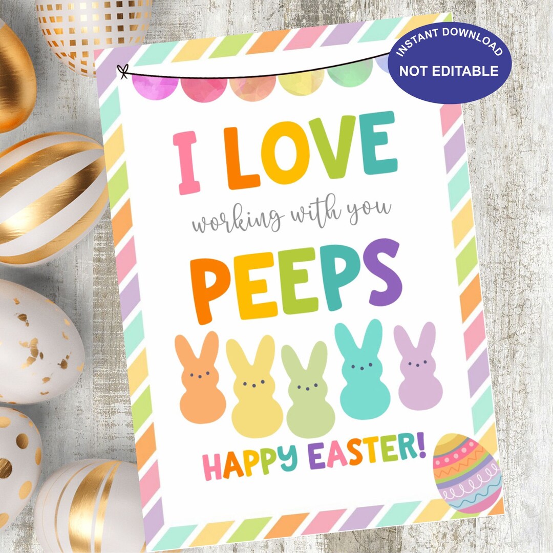 Peeps Easter Gift Tags, Spring Appreciation Tags, Employee Volunteer ...