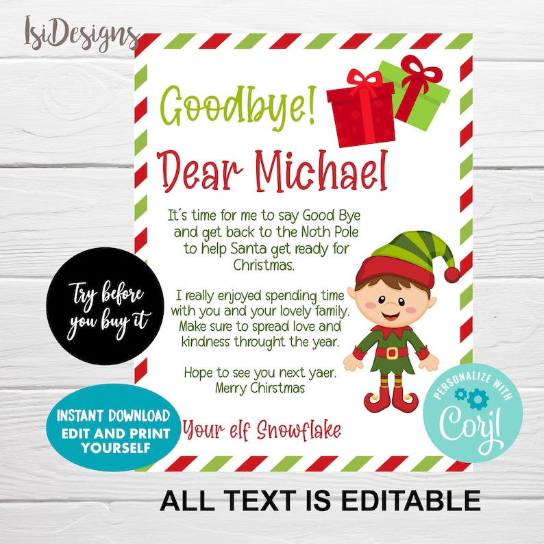 Editable Elf Letter Instant Download Elf Arrival Letter Elf - Etsy