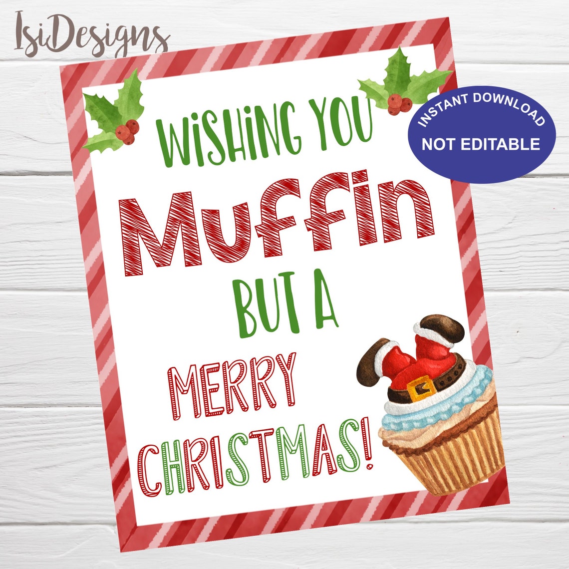 Christmas Muffin Appreciation Sign Teacher and Staff Employee - Etsy