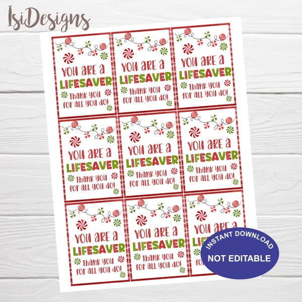 Lifesaver Thank You - Etsy