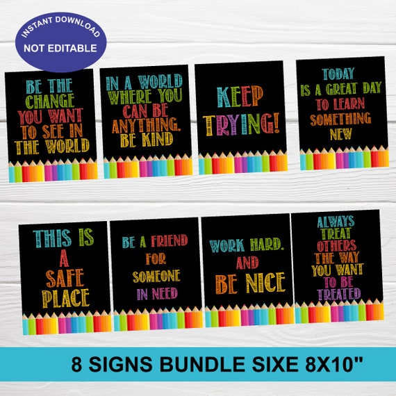 Classroom Wall Art Motivational Signs, Inspiration Classroom Décor ...