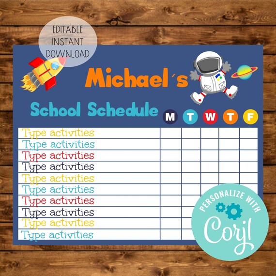 Editable Weekly School Planner, Instant Download, Homeschooling Weekly ...