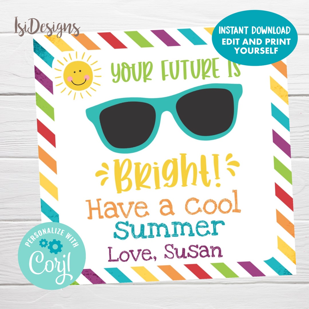 Graduation Favor Tags, Instant Download, Your Future is Bright ...