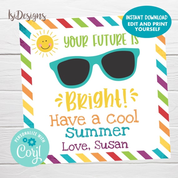 Graduation Favor Tags, Instant Download, Your Future is Bright ...