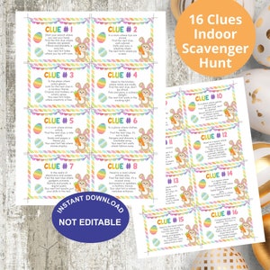 Indoor Easter Scavenger Hunt, Easter Treasure Hunt Printable Game for ...