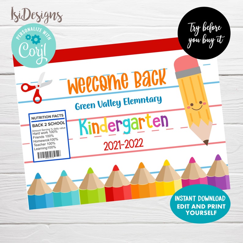 Welcome Back Chip Bag Wrapper Back to School Chip Bag - Etsy