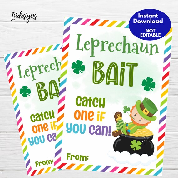 Leprechaun Bait Gift Tags, INSTANT DOWNLOAD, St Patrick's Day ...
