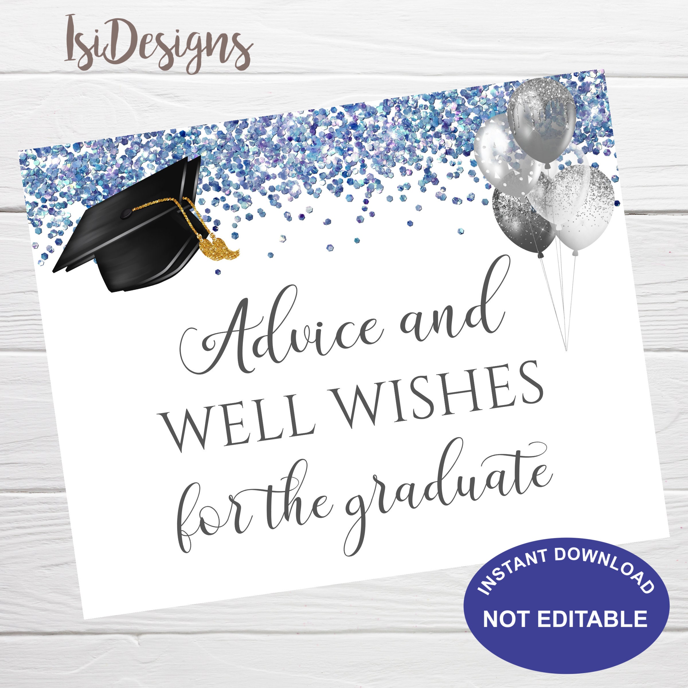Graduation Advice and Well Wishes Sign and Cards Graduation - Etsy