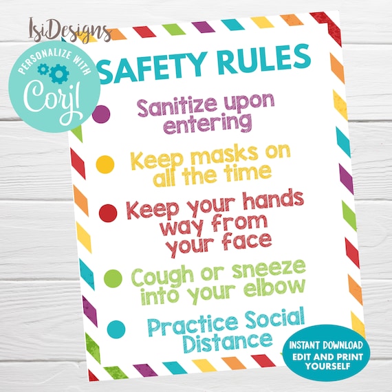 Editable Safety Rules Instant Download Editable Classroom Decoration editable-safety-rules-instant-download-editable-classroom-decoration