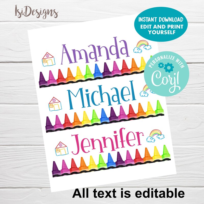 Cubby Name Tags - Etsy