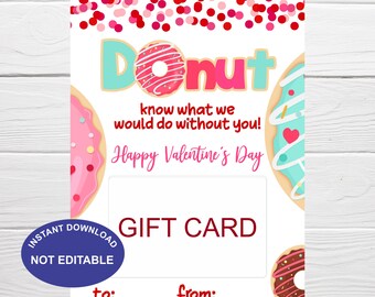Donut Valentine Printable - Etsy
