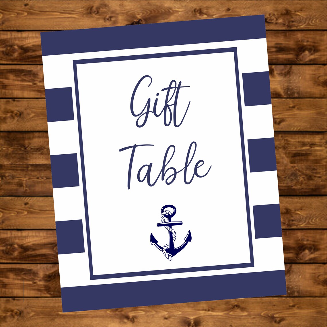 Nautical Baby Shower Signs, Printable Nautical Navy Anchor Signs ...