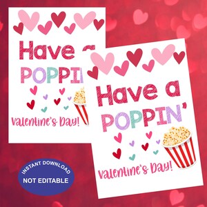 Printable 'have a Poppin' Valentine's Day' Gift Tags | Perfect for ...