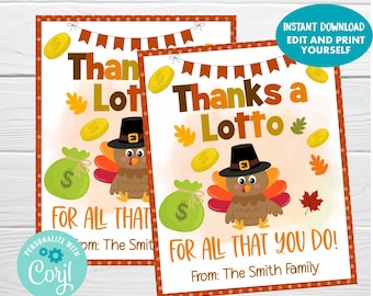 Thanks a Lotto Teacher Appreciation - Etsy
