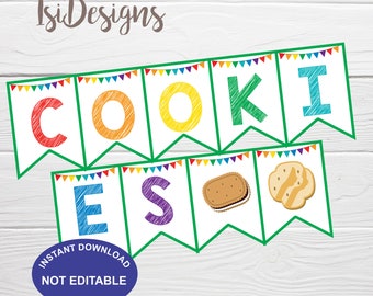Cookie Booth Sign A Balanced Diet is a Cookie in Each Hand - Etsy