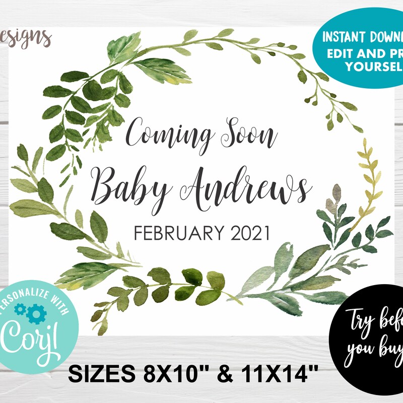 Baby Coming Soon Sign - Etsy