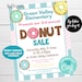 Editable Donuts Sale Flyer, Instant Download, Fundraiser Event Poster ...