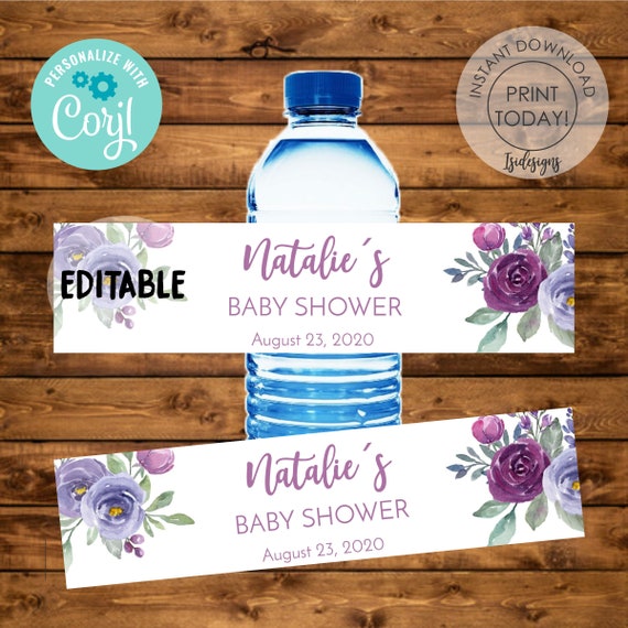 summer party theme wedding corjl editable bridal shower ideas Lavender ...