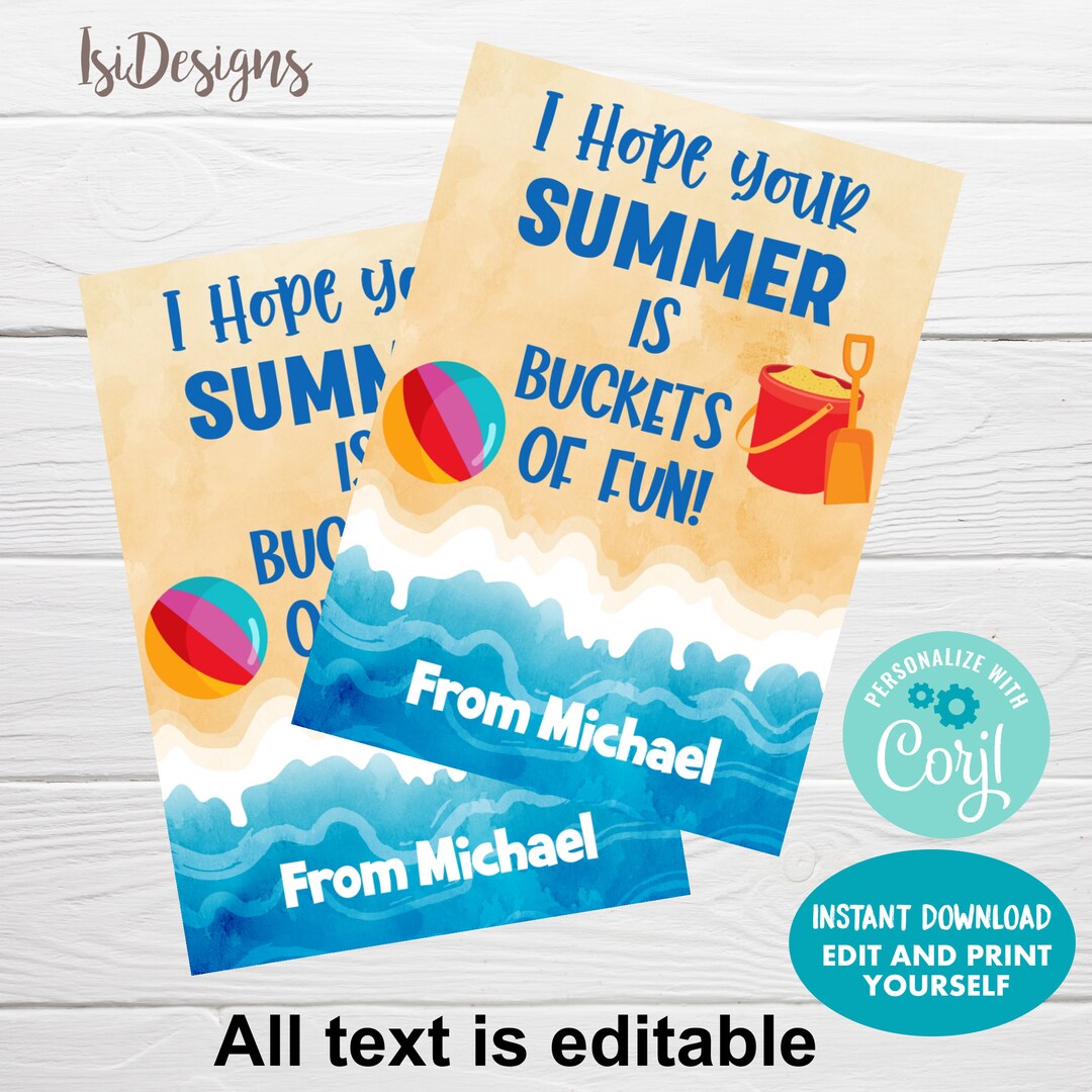 Bucket of Fun Gift Tag, Teacher and Staff Appreciation, End of School ...