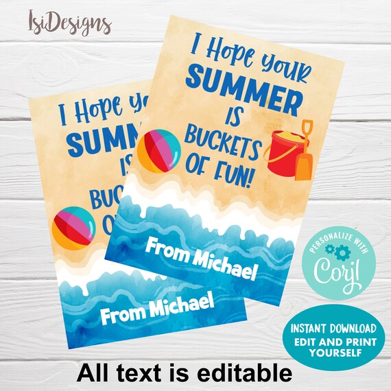 Bucket of Fun Gift Tag Teacher and Staff Appreciation End of - Etsy