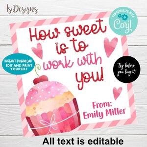 Valentine's Day Gift Tag, Coworker Staff Employee Appreciation ...