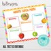 Kids Lunchbox Printable, Weekly Menu Planner, Editable Lunch Menu ...