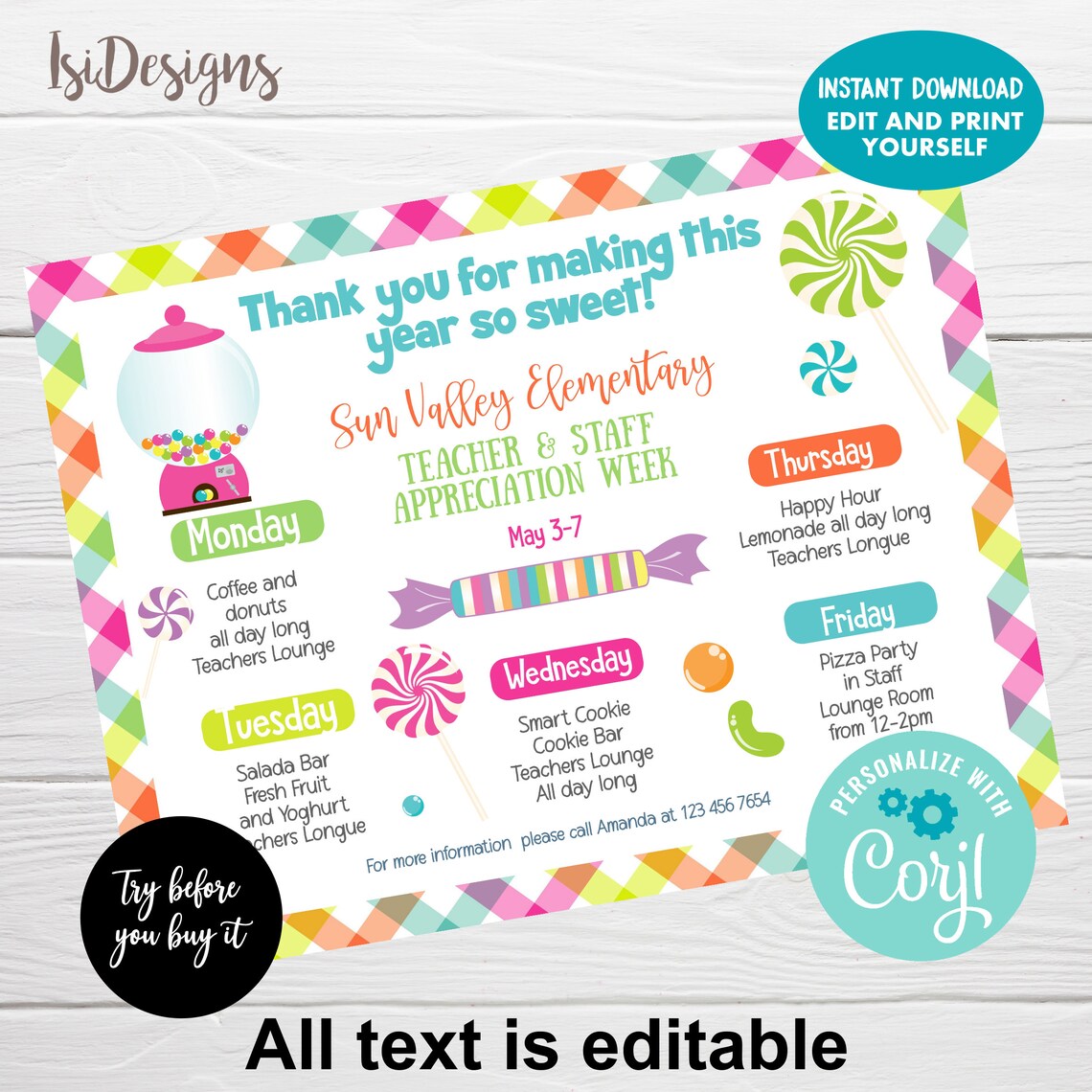 Teacher Appreciation Week Flyer Instant Download Editable - Etsy