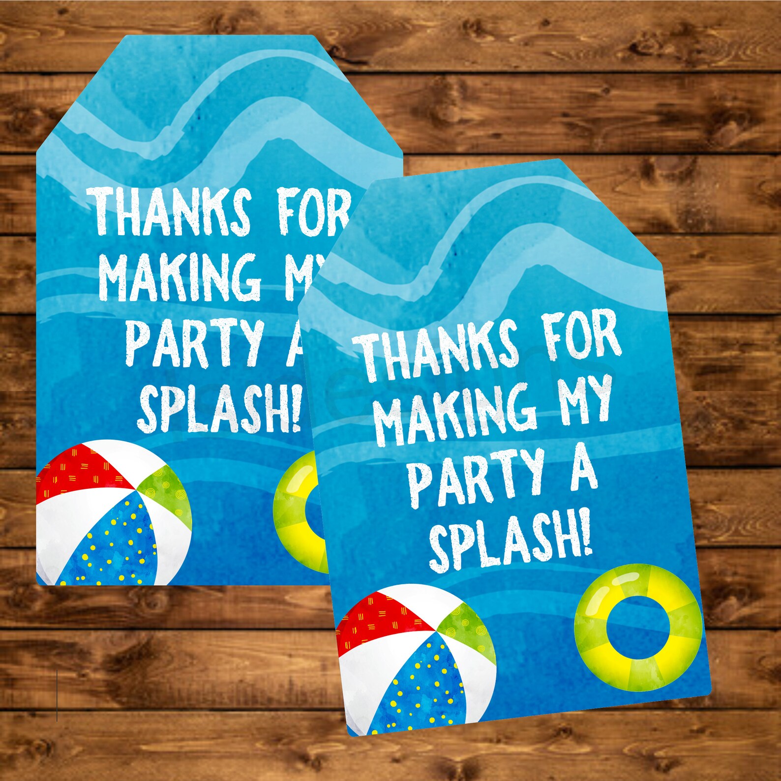 Pool Party Favor Tag Instant Download Printable Swimming | Etsy