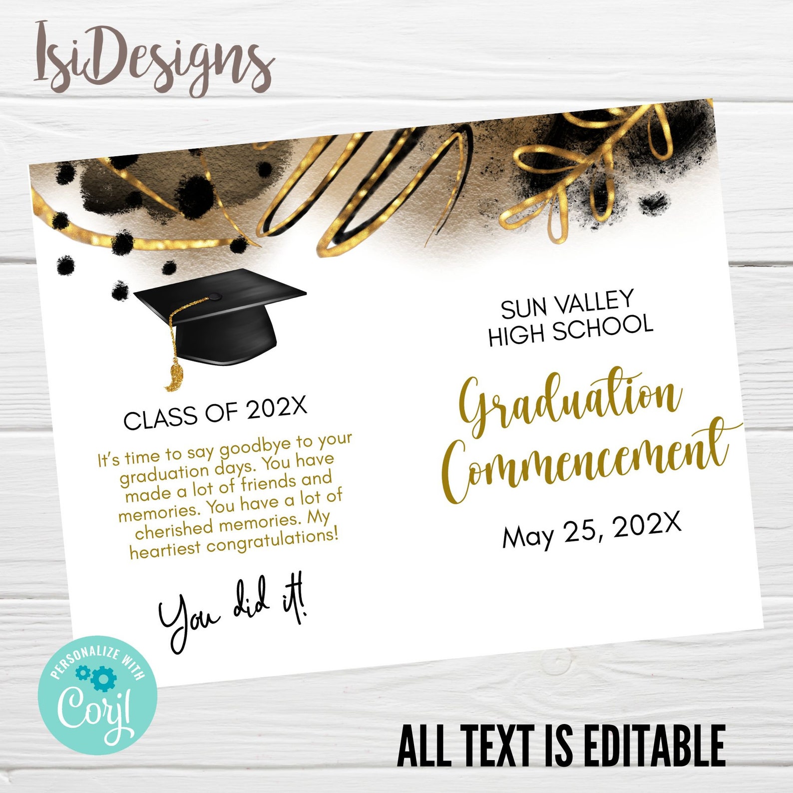 Editable Graduation Ceremony Program, School Ceremony Template, Digital ...