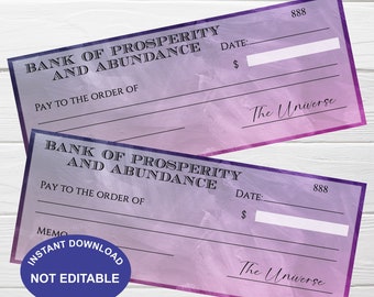 Money Manifestation Check, Prosperity Wealth Abundance Vision Board ...