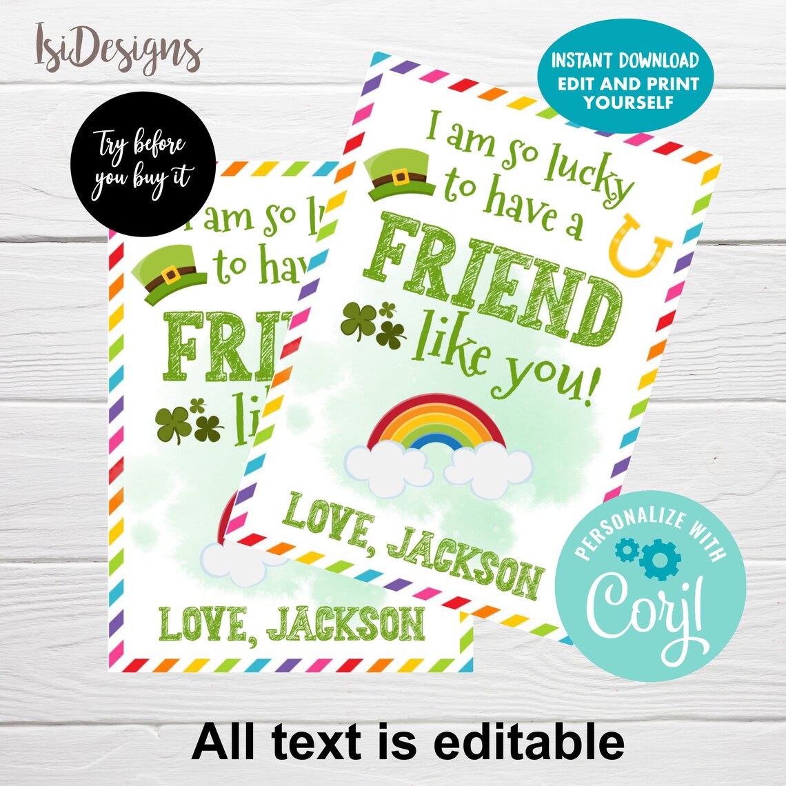 St. Patrick's Day Printable Tag I Am so Lucky to Have - Etsy