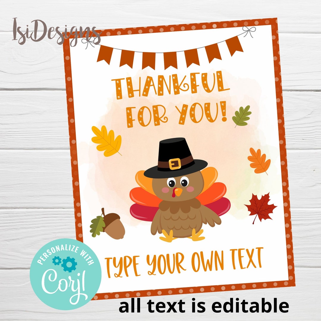 Thanksgiving Editable Custom Sign, Instant Downloads, Thanksgiving ...